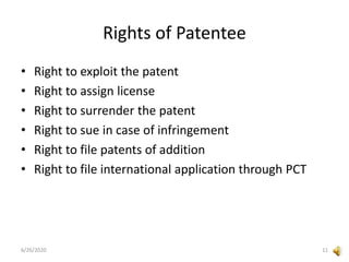 Procedure for registration of patents | PPTX