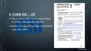 Procedure for shifting of registered office from one state to another ...