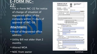 Procedure for shifting of registered office from one state to another ...