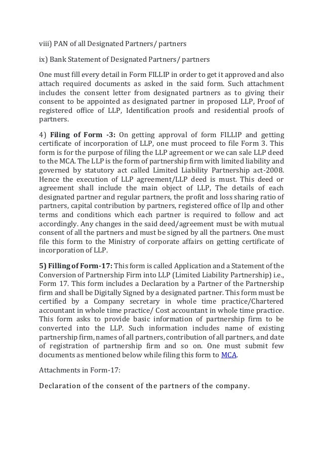 Procedure for the conversion of partnership firm into llp converted | PDF