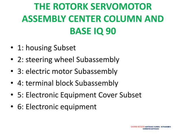 Procedure for the general rewiew of the rotork servomotor | PPT