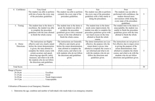 Procedure Guidelines - An example of performance rubrics | DOC