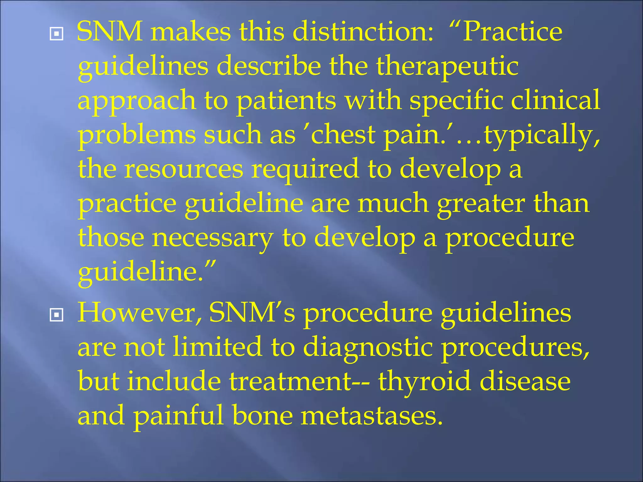 Nuclear medicine procedure guidelines | PPT