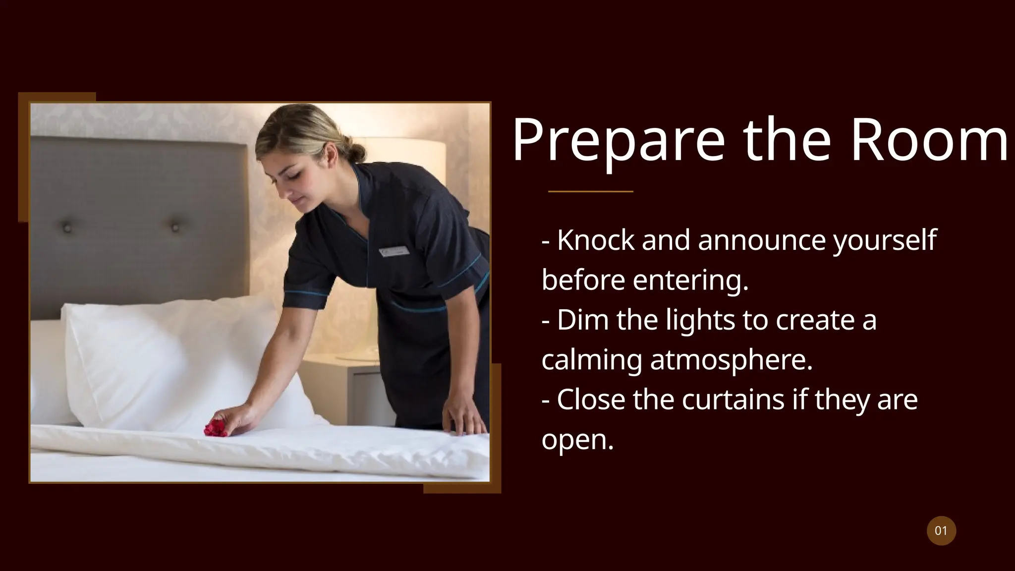 PROCEDURE IN CONDUCTING ROOM CHECK, TURN DOWN AND MAKE-UP BEDS.pptx