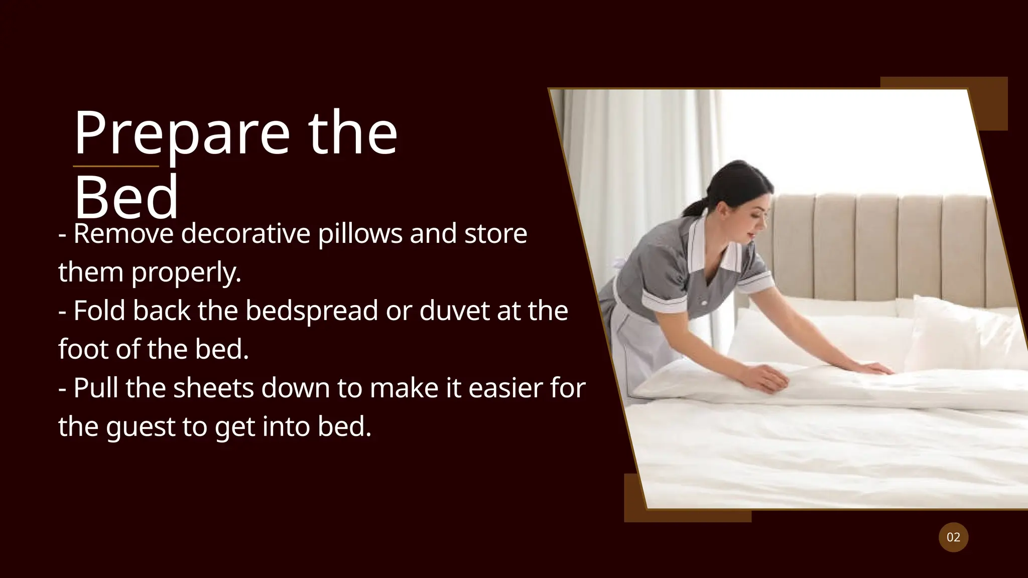 PROCEDURE IN CONDUCTING ROOM CHECK, TURN DOWN AND MAKE-UP BEDS.pptx