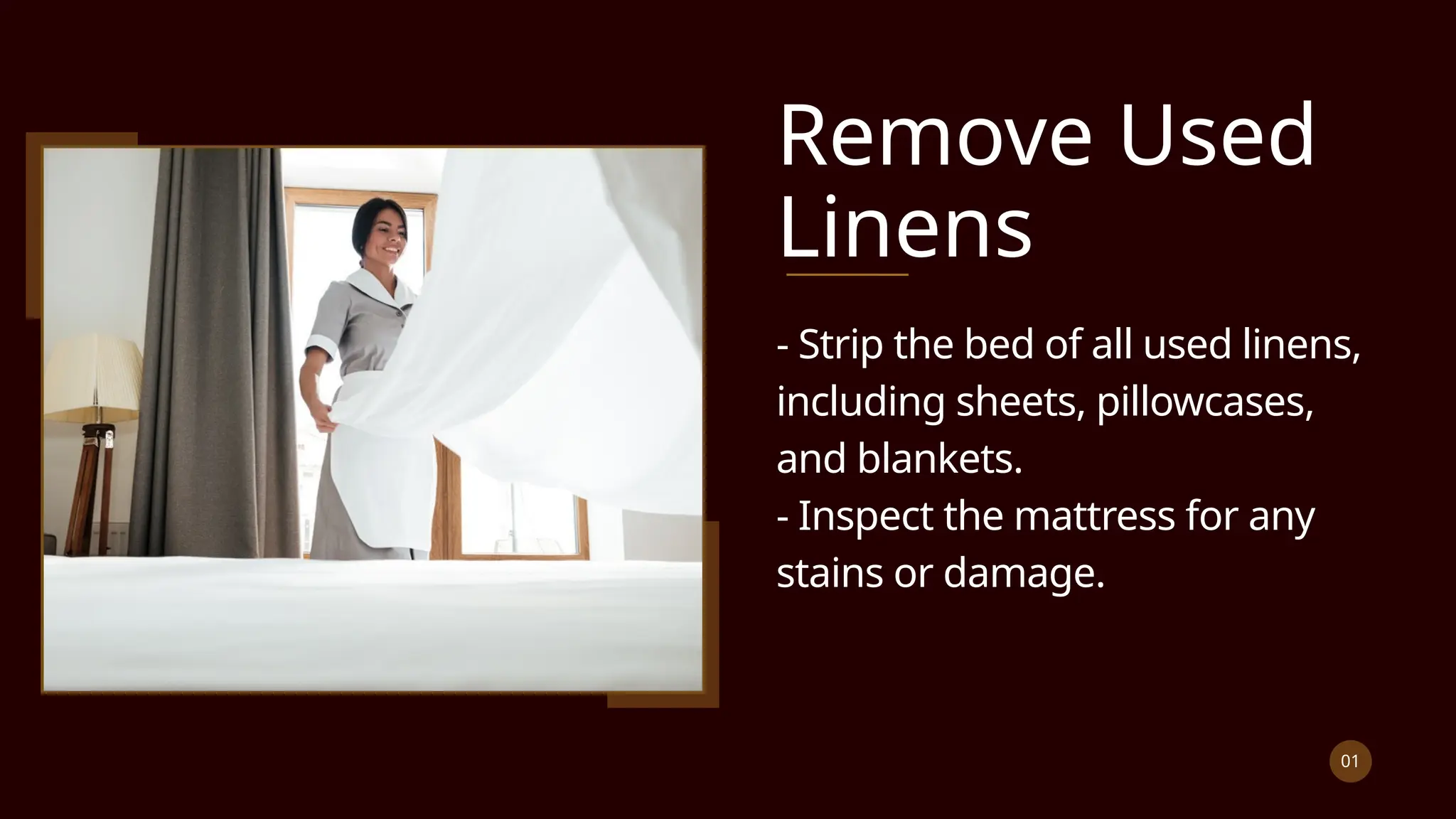 PROCEDURE IN CONDUCTING ROOM CHECK, TURN DOWN AND MAKE-UP BEDS.pptx