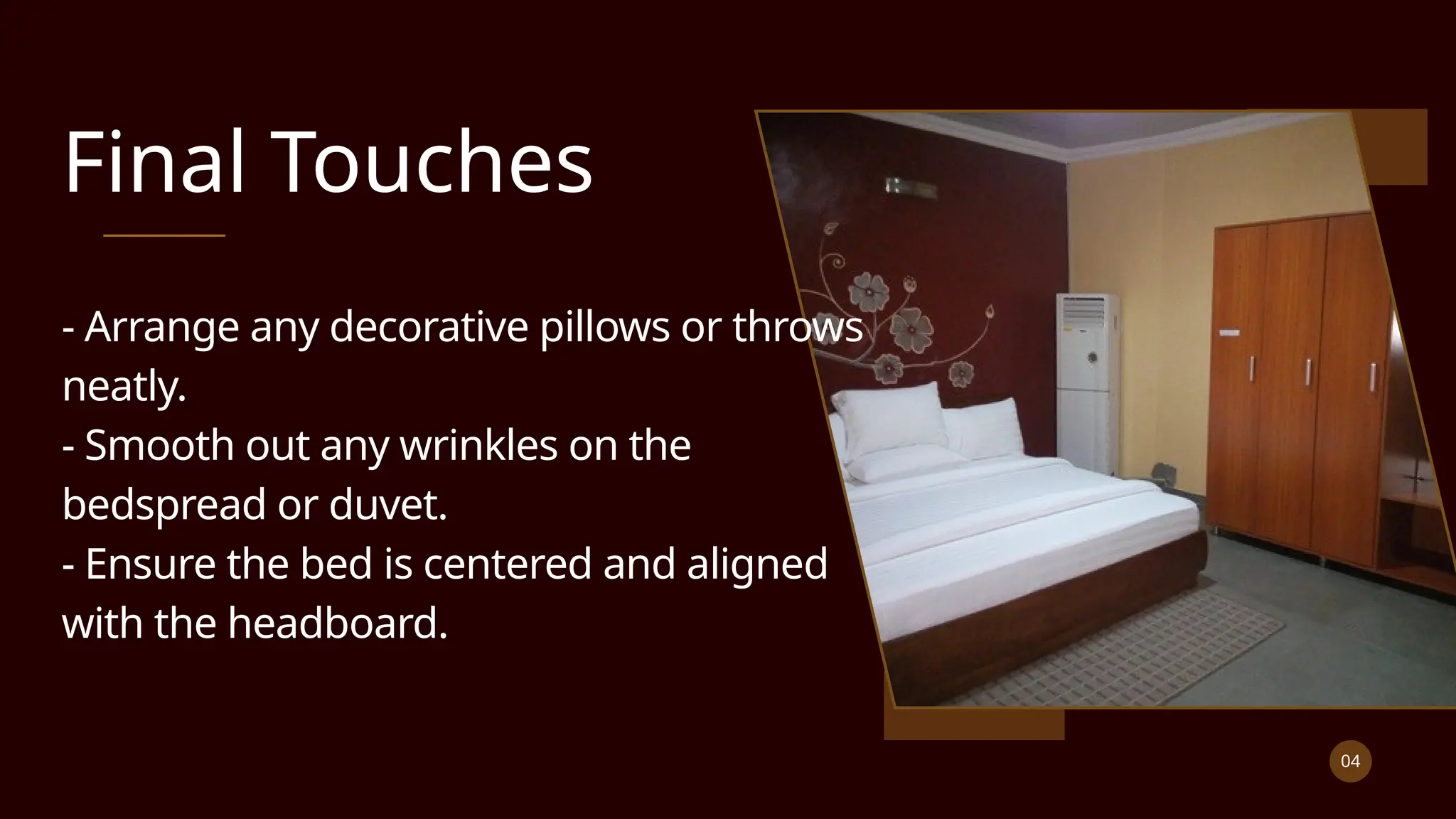 PROCEDURE IN CONDUCTING ROOM CHECK, TURN DOWN AND MAKE-UP BEDS.pptx