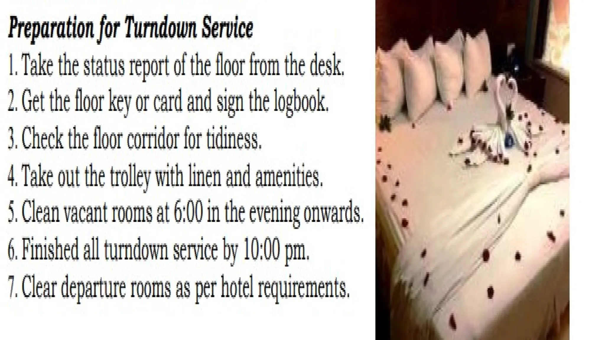 PROCEDURE IN CONDUCTING ROOM CHECK, TURN DOWN AND MAKE-UP BEDS.pptx