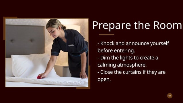 PROCEDURE IN CONDUCTING ROOM CHECK, TURN DOWN AND MAKE-UP BEDS.pptx ...