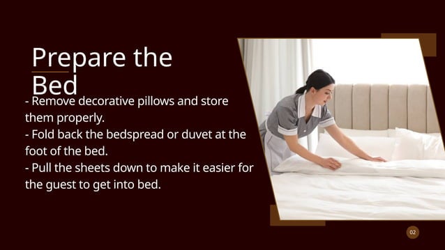 PROCEDURE IN CONDUCTING ROOM CHECK, TURN DOWN AND MAKE-UP BEDS.pptx ...