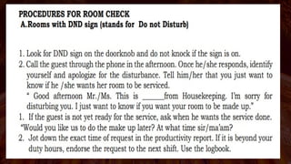 PROCEDURE IN CONDUCTING ROOM CHECK, TURN DOWN AND MAKE-UP BEDS.pptx ...