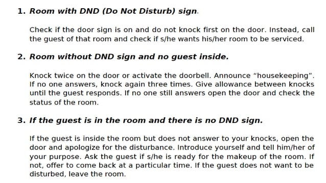 PROCEDURE IN CONDUCTING ROOM CHECK, TURN DOWN AND MAKE-UP BEDS.pptx ...
