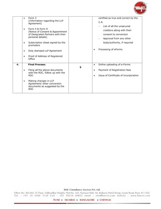 Procedure In Conversion Of Partnership Firm Into Llp | PDF