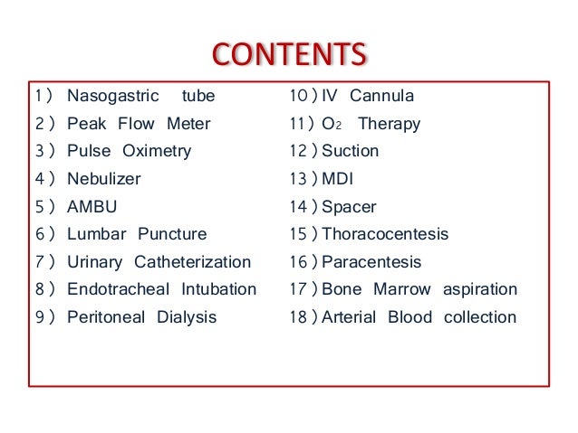 Procedures in Pediatrics