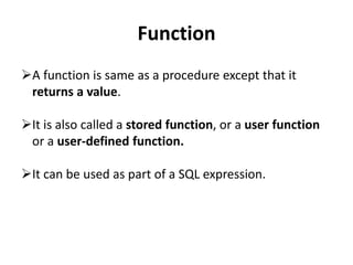 Procedure n functions | PPT