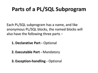 Procedure n functions | PPTX