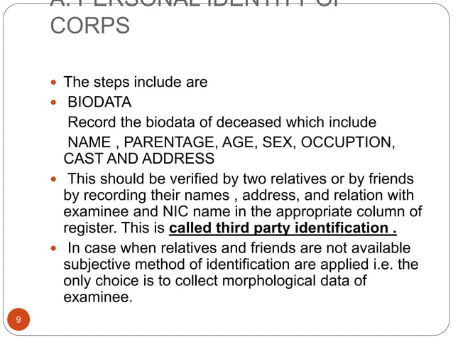 Procedure of autopsy | PPTX | Death, Injury, or Military Conflict ...