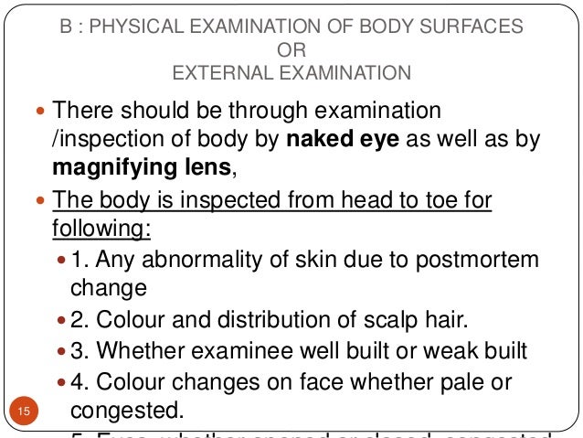 Procedure of autopsy