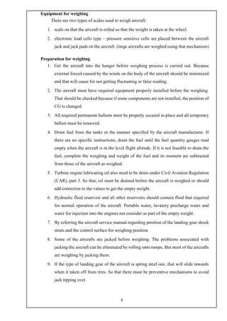 Procedure of carrying out aircraft weight and balance in a wide body ...