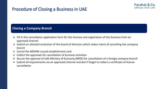 Procedure of closing a business in uae | PPTX