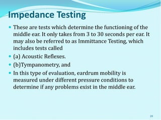 Procedure of hearing assessment | PDF