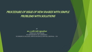 Procedure of Issue of New Shares | PPT