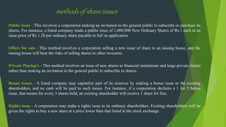 Procedure of Issue of New Shares | PPT