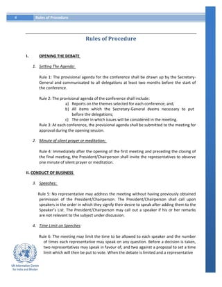 Procedures of Model United Nations (MUN), Rules and Regulations of ...