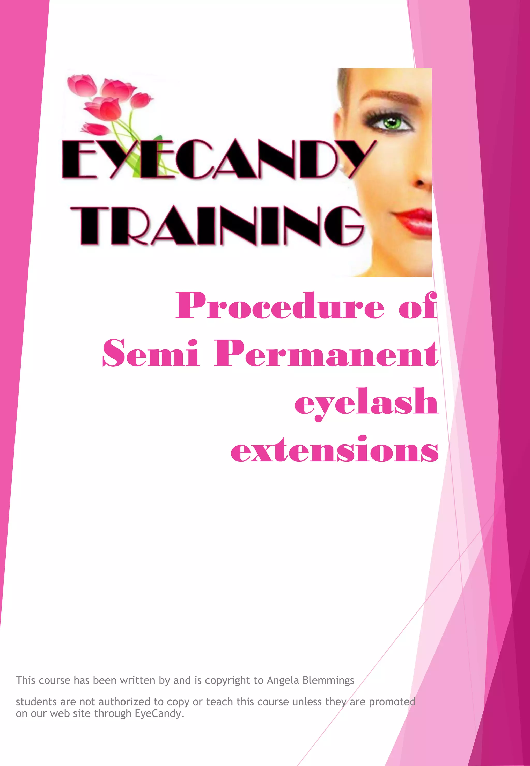 Procedure of semi permanent eyelash extensions | PDF