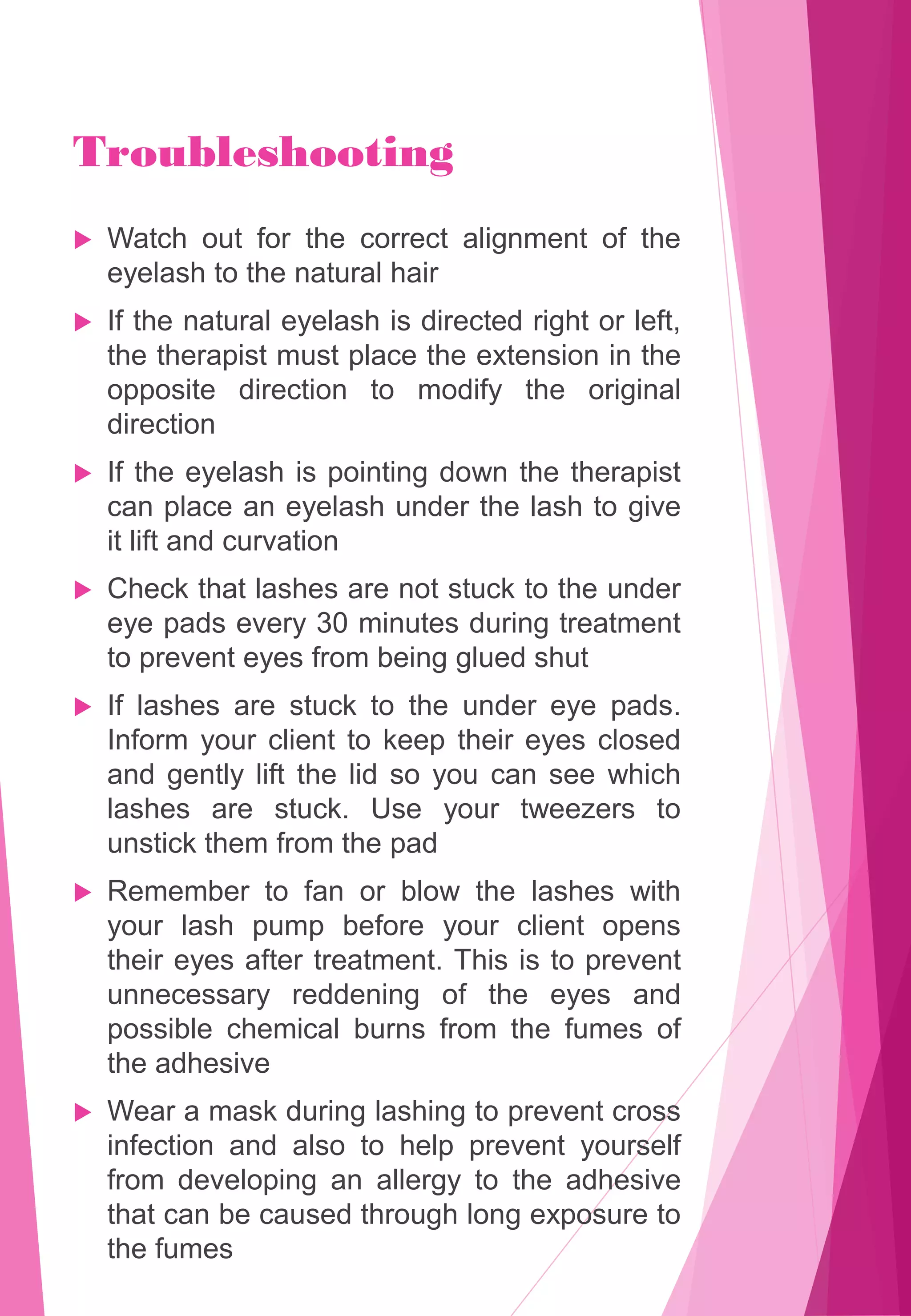 Procedure of semi permanent eyelash extensions | PDF