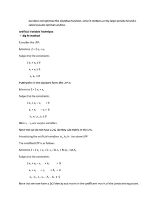 Procedure Of Simplex Method | DOC