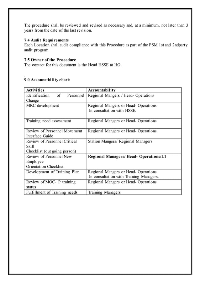 Procedure on management of change personnel | PDF | Free Download