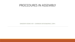 Assembly Language Tutorials for Windows - 05 Procedures Part 1 | PPTX