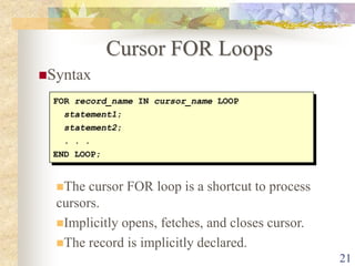 Procedures andcursors | PPT