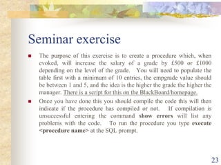 Procedures andcursors | PPT