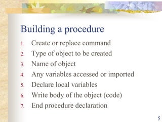 Procedures andcursors | PPT