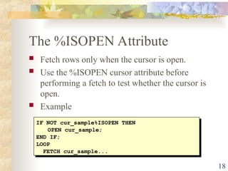 PL/SQL Stored Procedures And Cursors.ppt