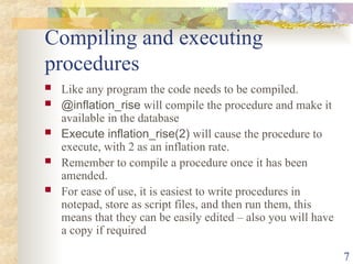 PL/SQL Stored Procedures And Cursors.ppt | Databases | Computer ...
