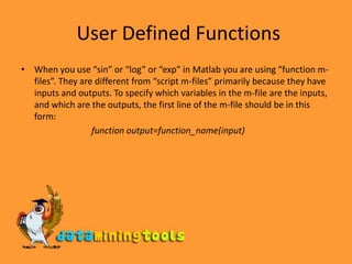 Matlab: Procedures And Functions | PPTX