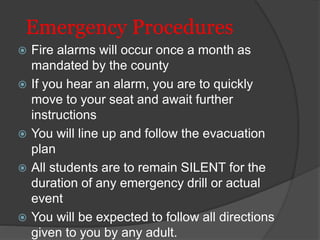 Procedures, expections, ect. | PPTX