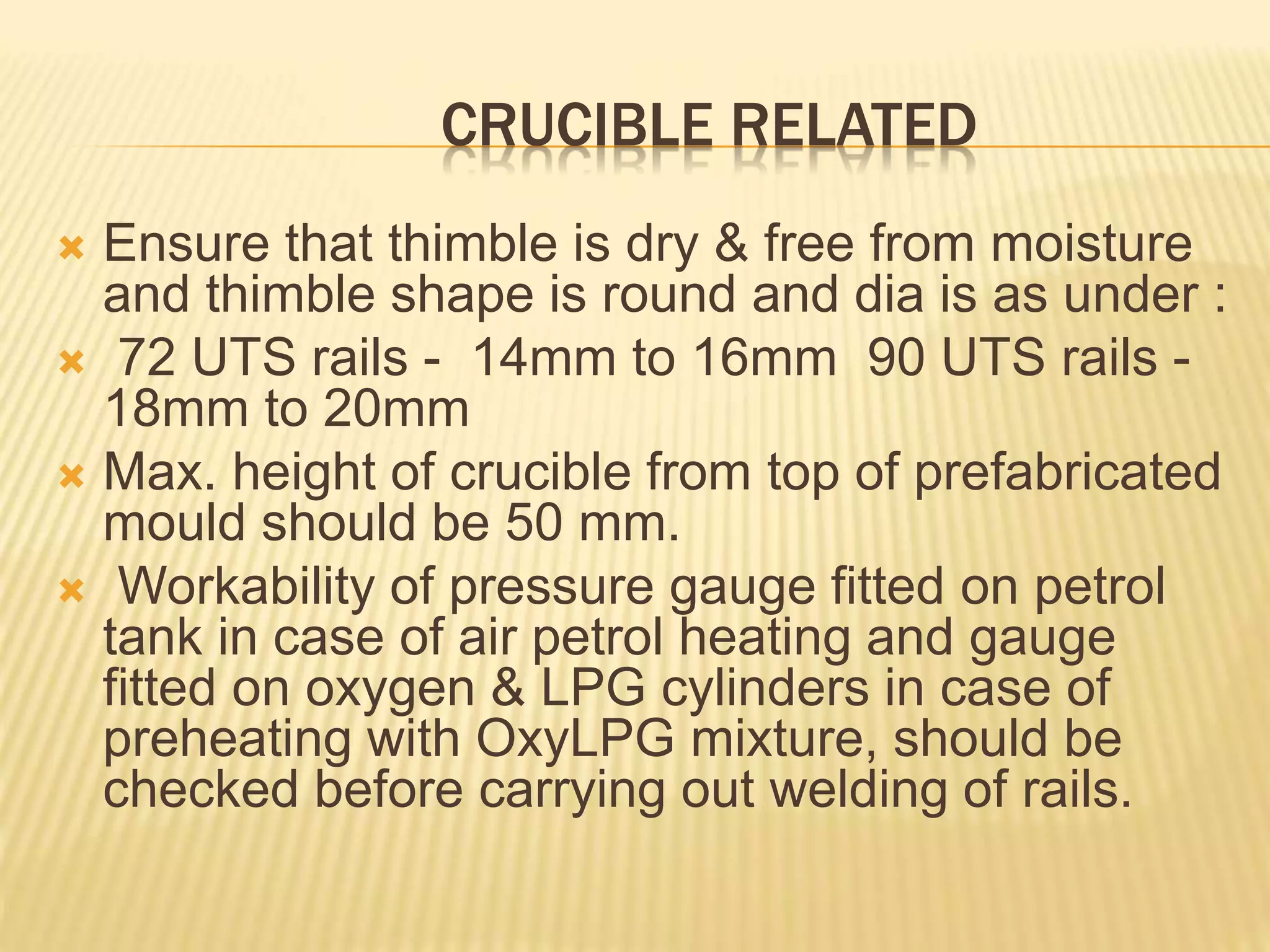 Procedures for aluminothermic welding 1 | PPTX