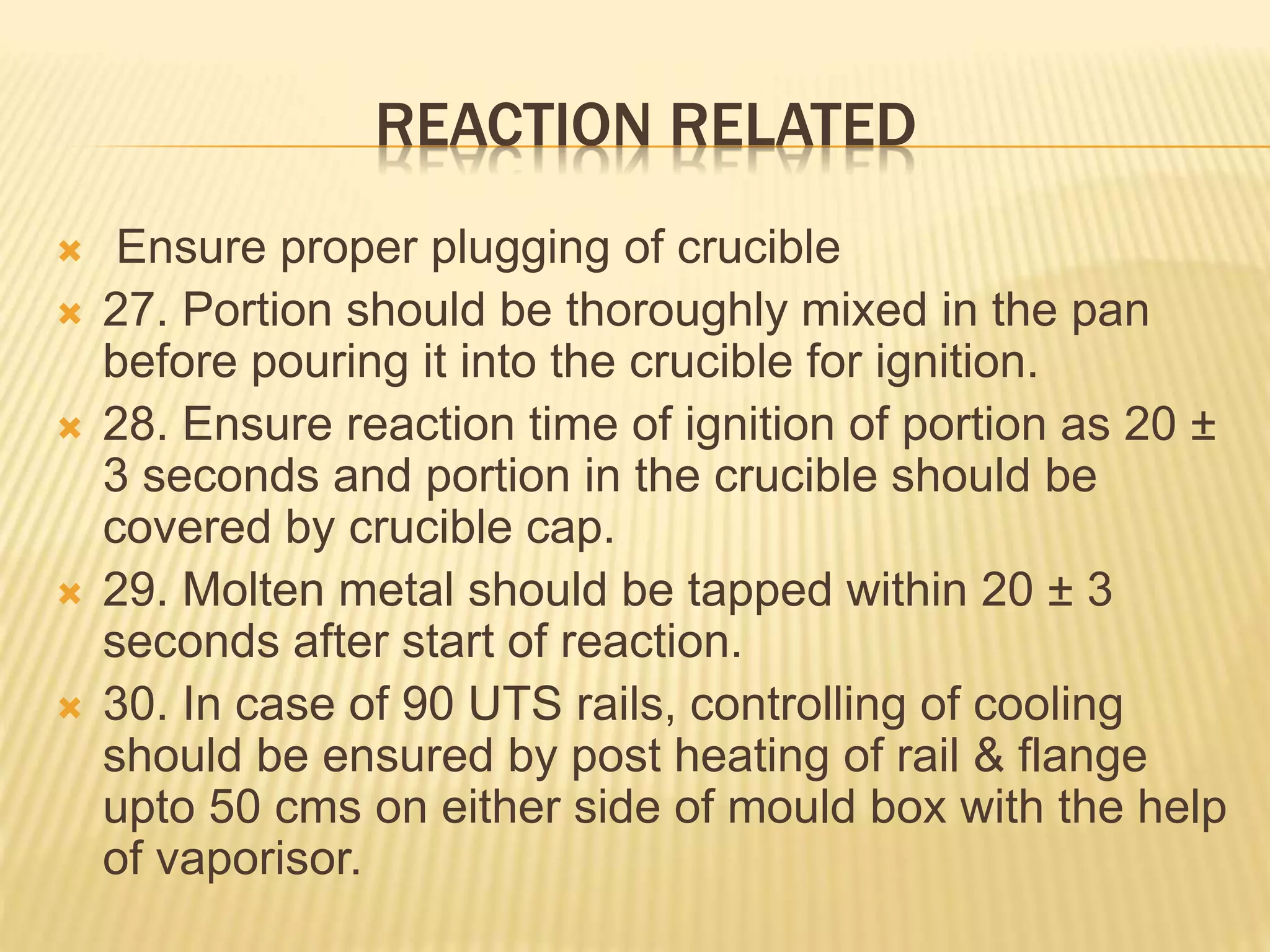 Procedures for aluminothermic welding 1 | PPTX