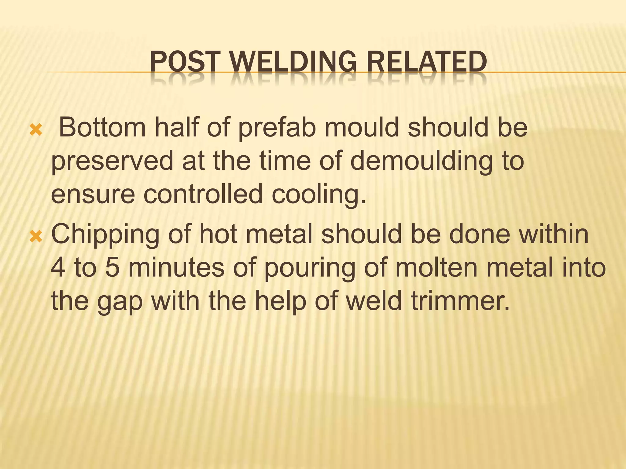 Procedures for aluminothermic welding 1 | PPTX