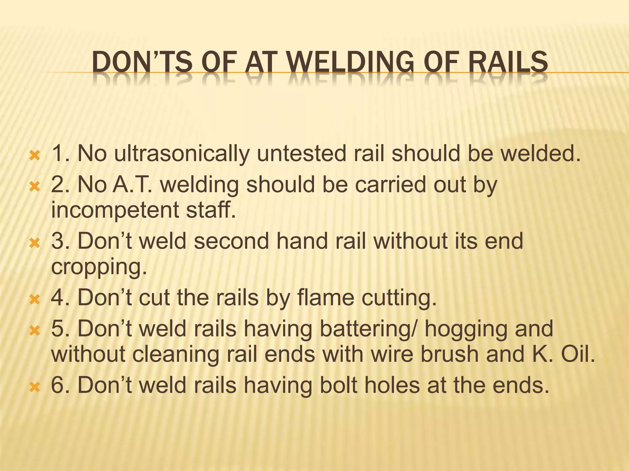 Procedures for aluminothermic welding 1 | PPTX