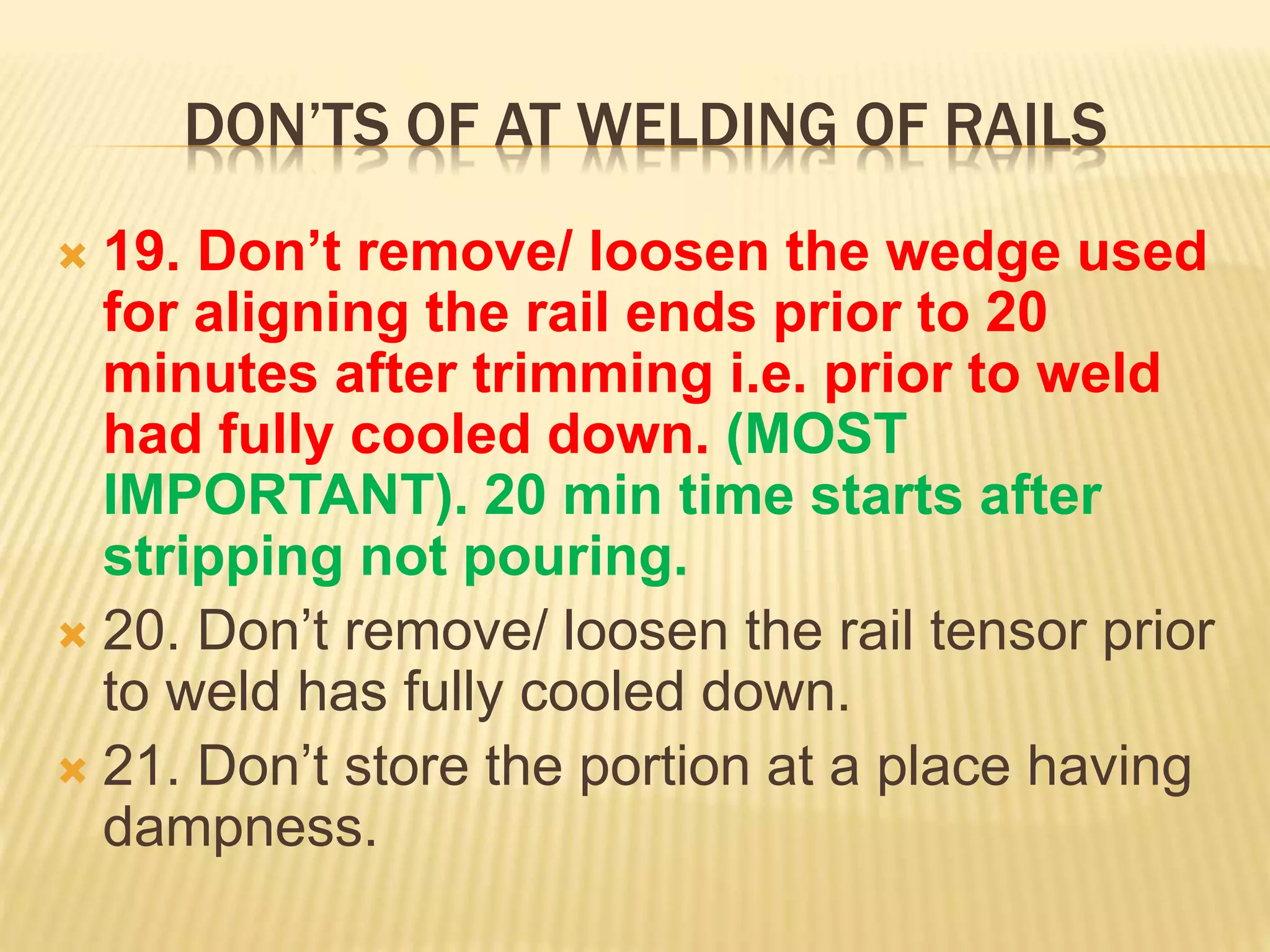 Procedures for aluminothermic welding 1 | PPTX