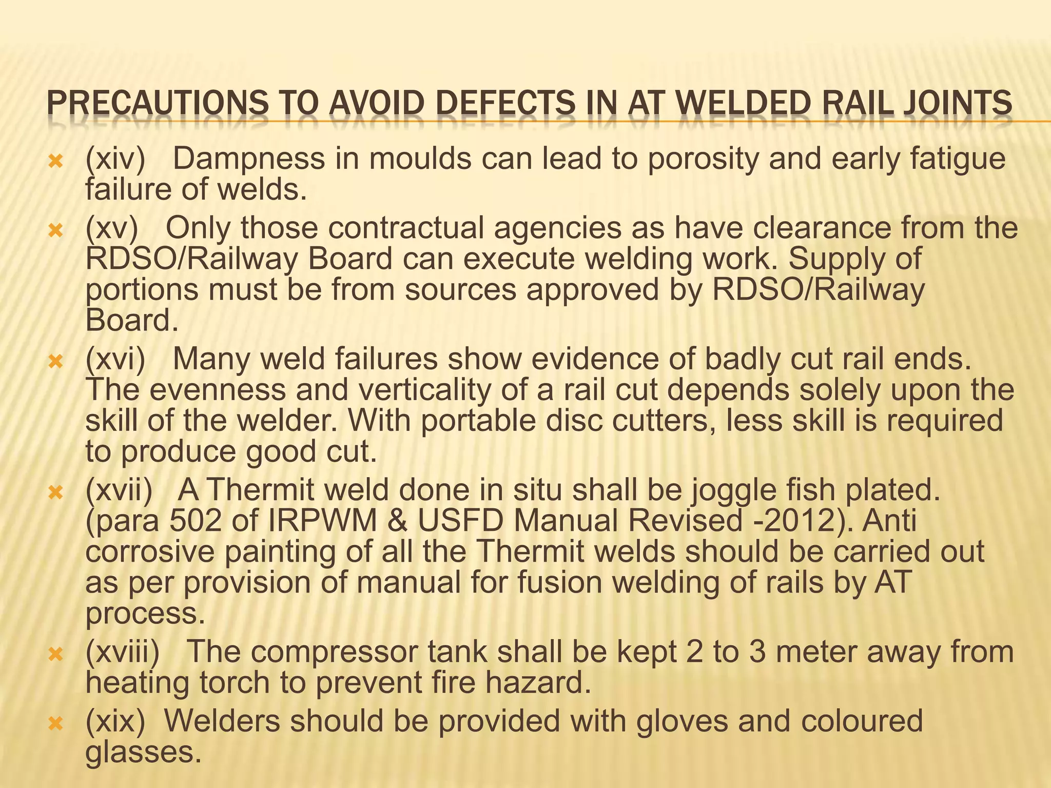 Procedures for aluminothermic welding 1 | PPTX