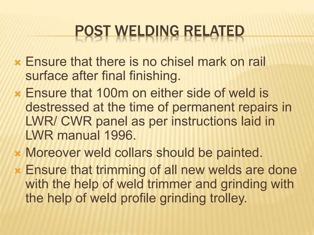 Procedures for aluminothermic welding 1 | PPTX