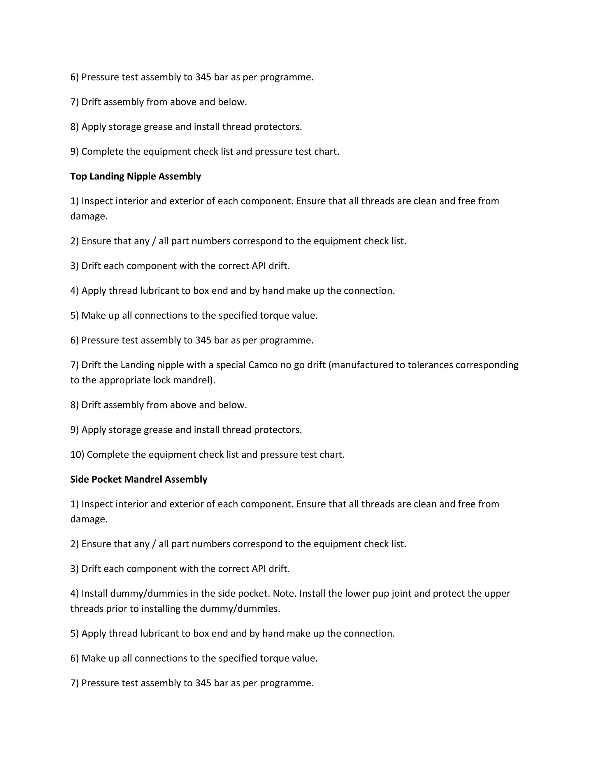 Procedures for completion assembly preparation | PDF