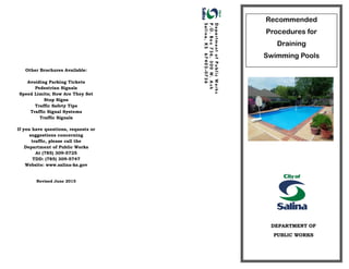 City of Salina Brochure - Procedures For Draining Swimming Pools | PPT