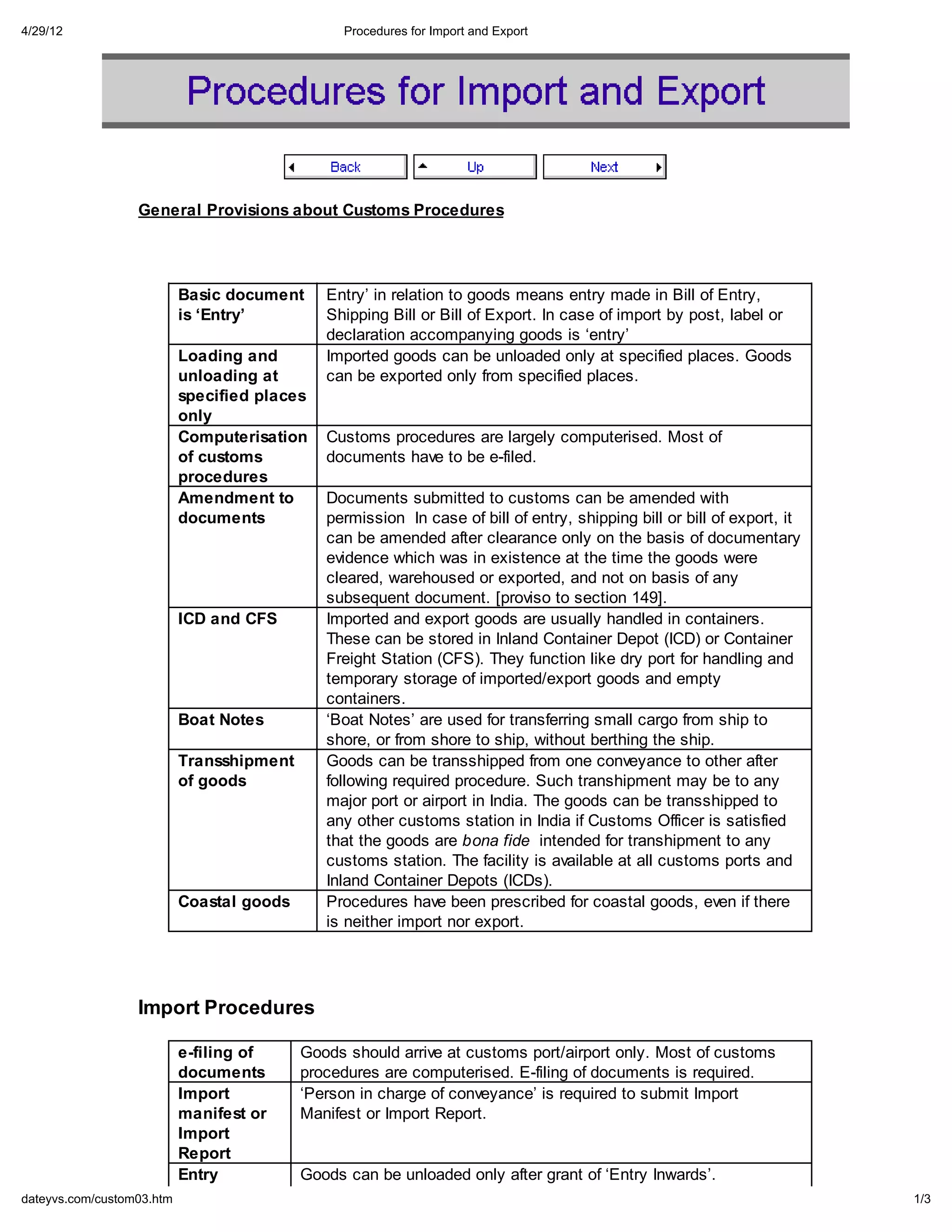 Procedures for import and export | PDF | Logistics | Business